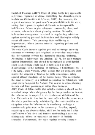 ETHICS IN URBAN PLANNING 10Case Study 3 Ethics in | PDF