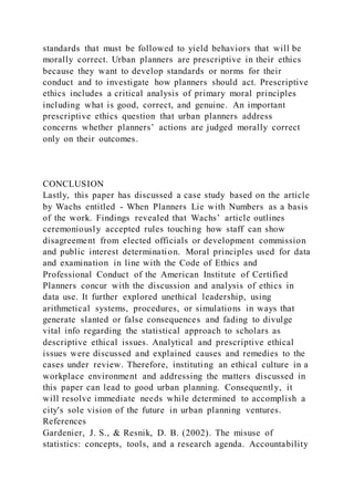 ETHICS IN URBAN PLANNING 10Case Study 3 Ethics in | PDF