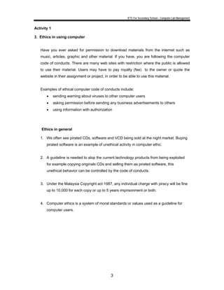Ethics in using computer | PDF