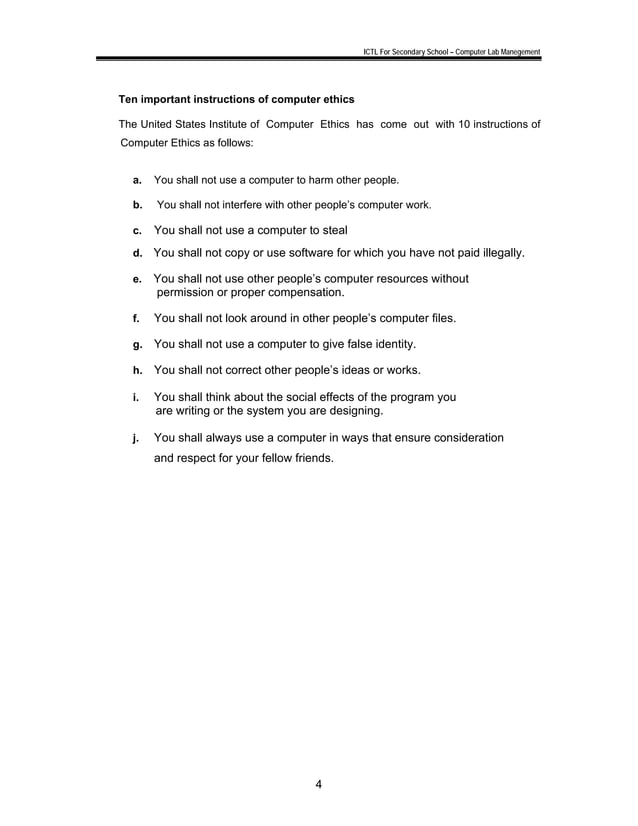 Ethics in using computer | PDF