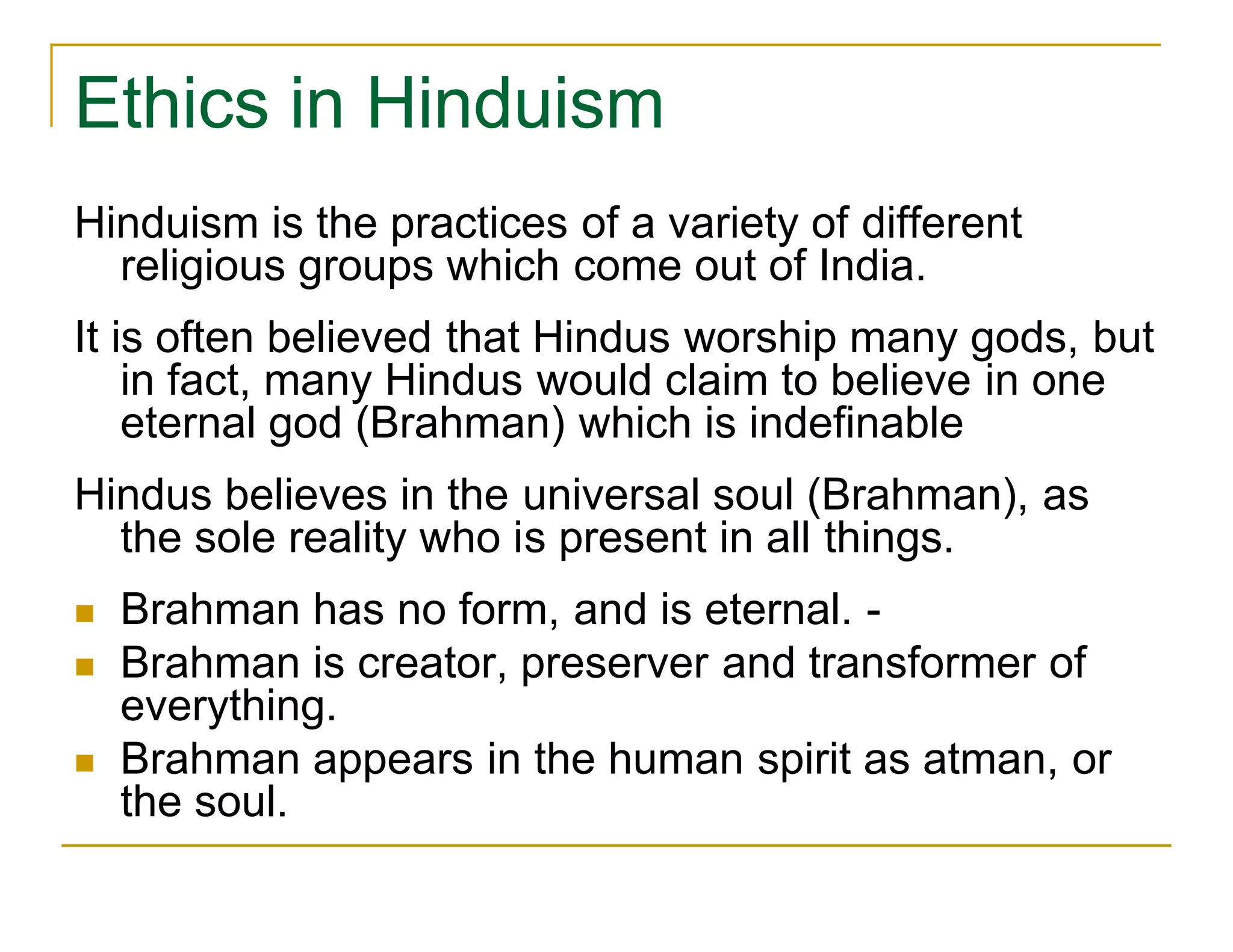 Ethics In Various Religions | PDF