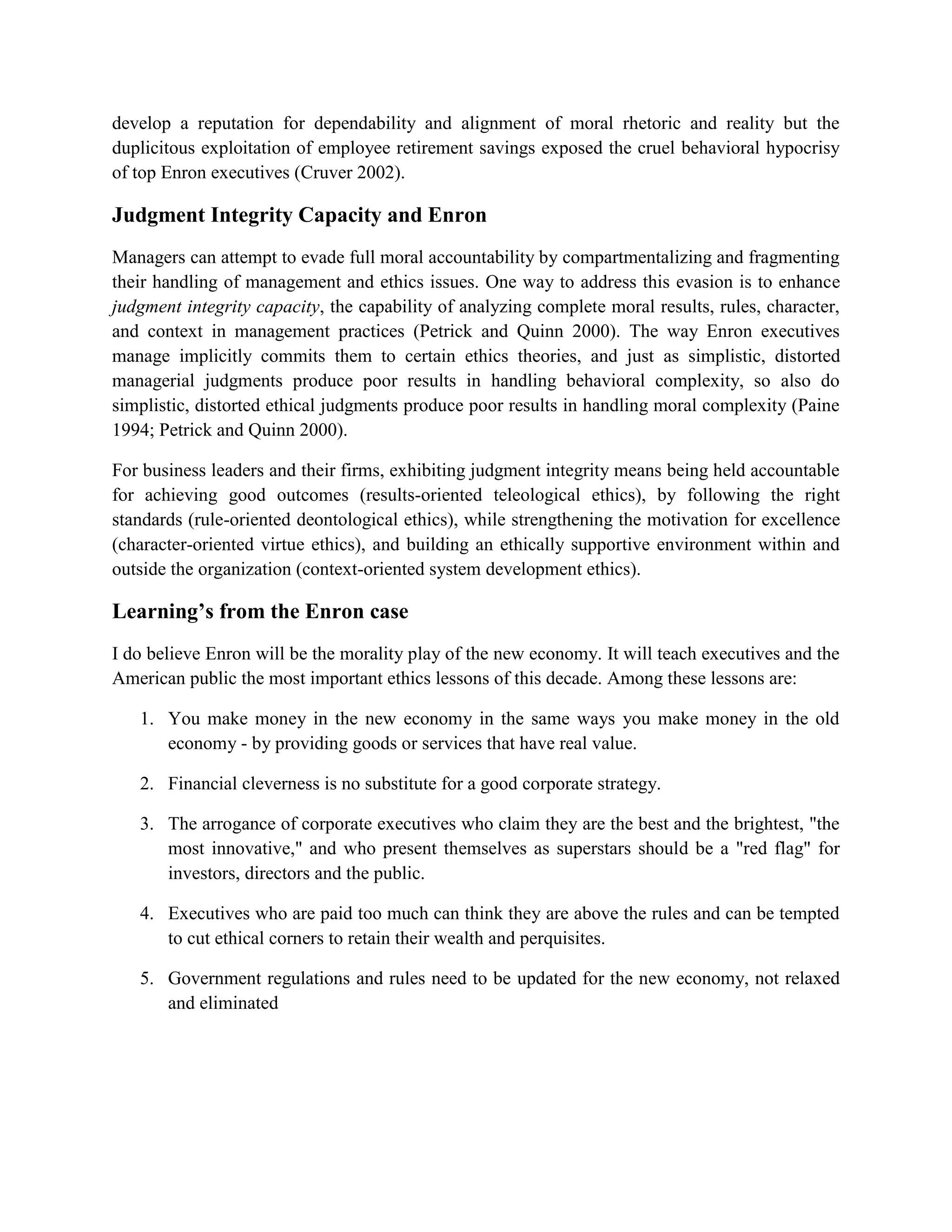 Ethics Issues At Enron | PDF