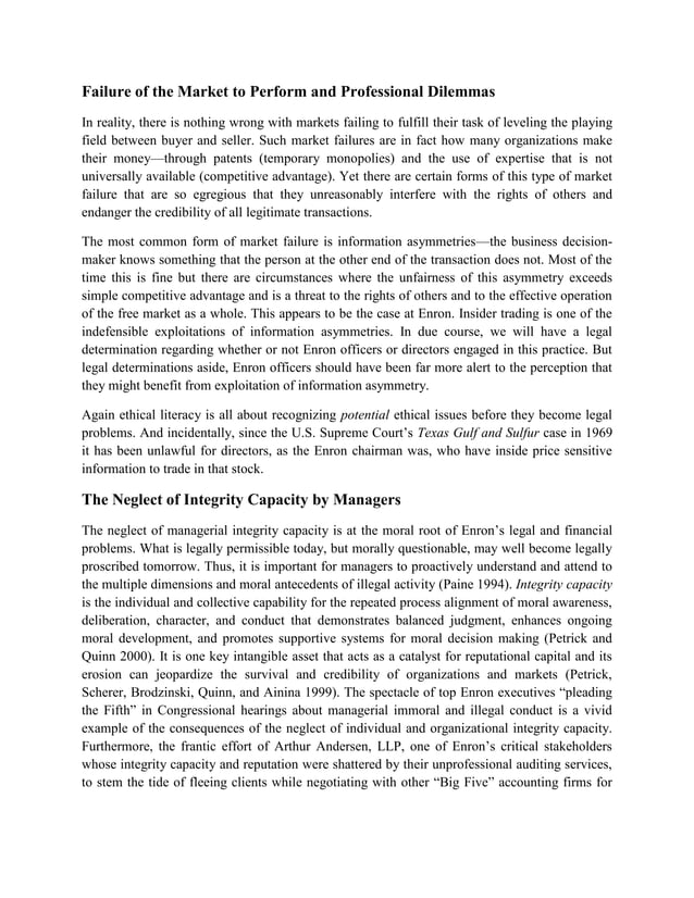Ethics Issues At Enron | PDF
