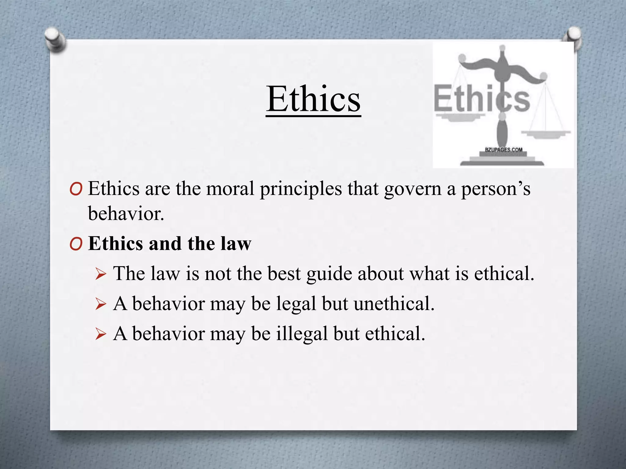 Ethics, justice and fair treatment of employees | PPTX