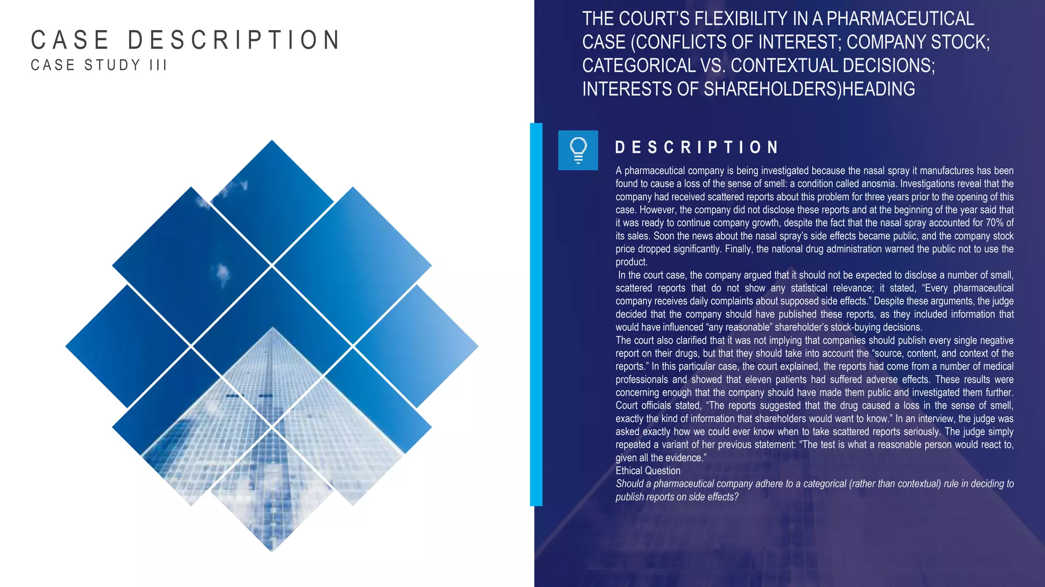 Ethics from a Pharmaceutical Industry Perspective | PPTX