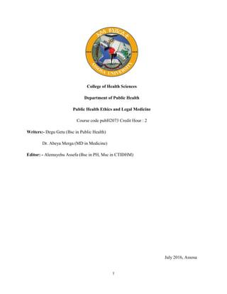 public health ethics and legal medicine | PDF