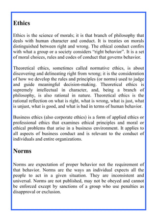 Ethics, norms, values and beliefs and kohlberg's theory of ethical ...