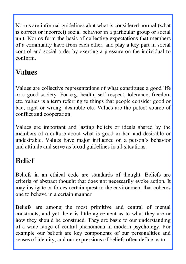 Ethics, norms, values and beliefs and kohlberg's theory of ethical ...