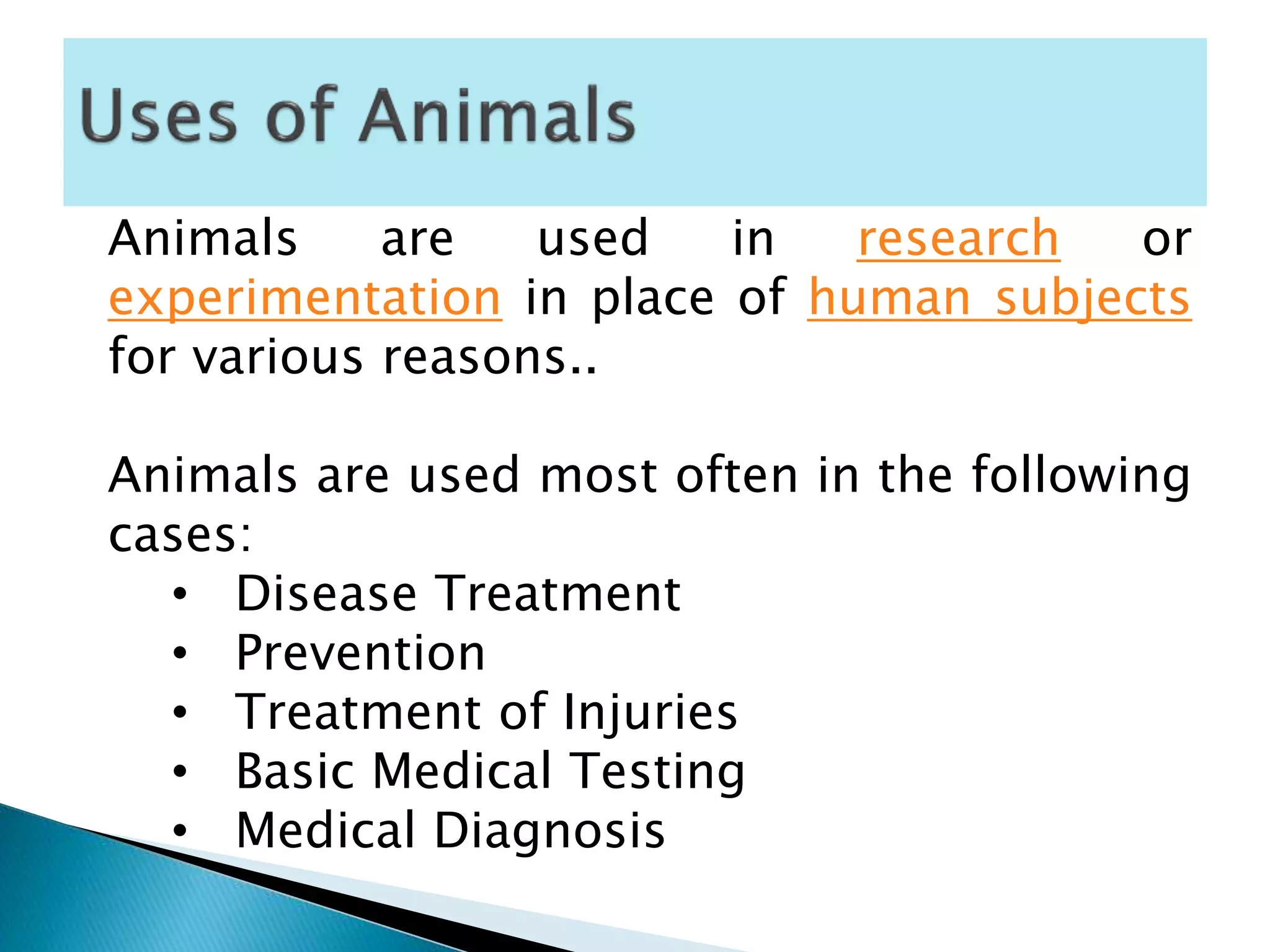 Ethics of Using animals in Research | PPTX