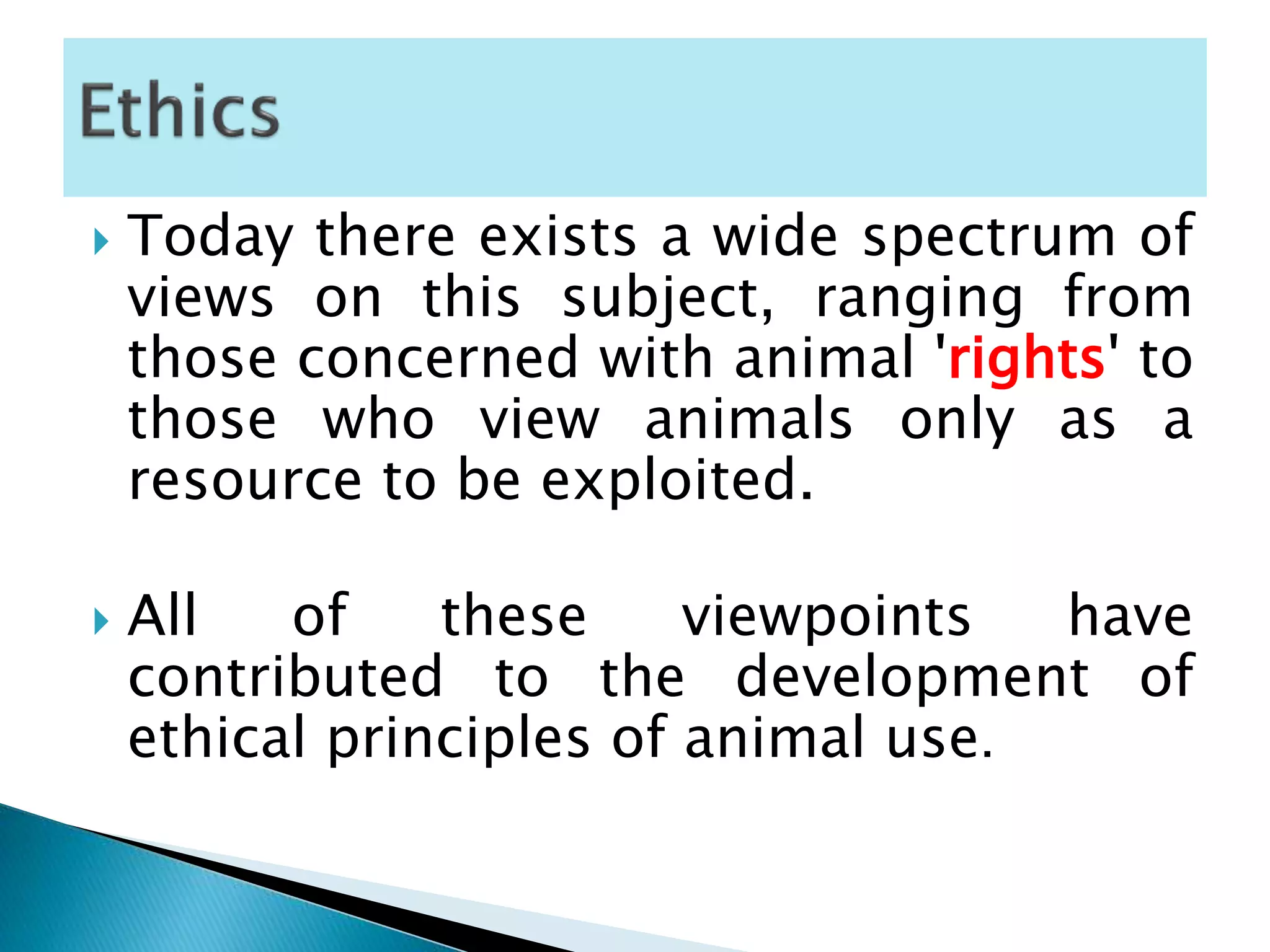 Ethics of Using animals in Research | PPTX