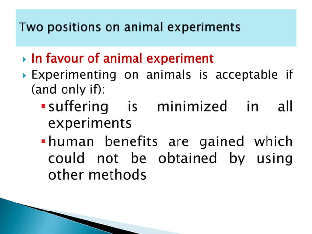 Ethics of Using animals in Research | PPTX | Biological Sciences | Science