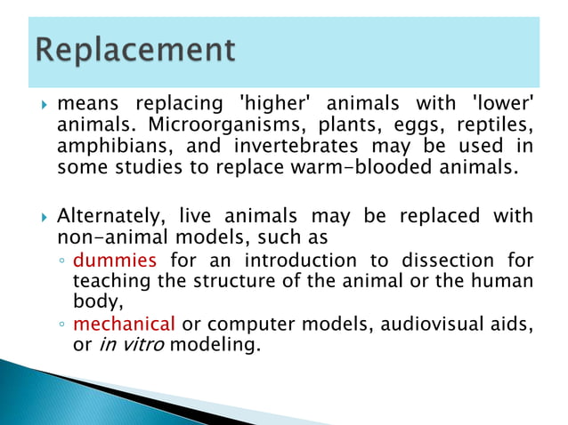 Ethics of Using animals in Research | PPTX | Biological Sciences | Science
