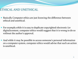 Ethics of computer | PPTX