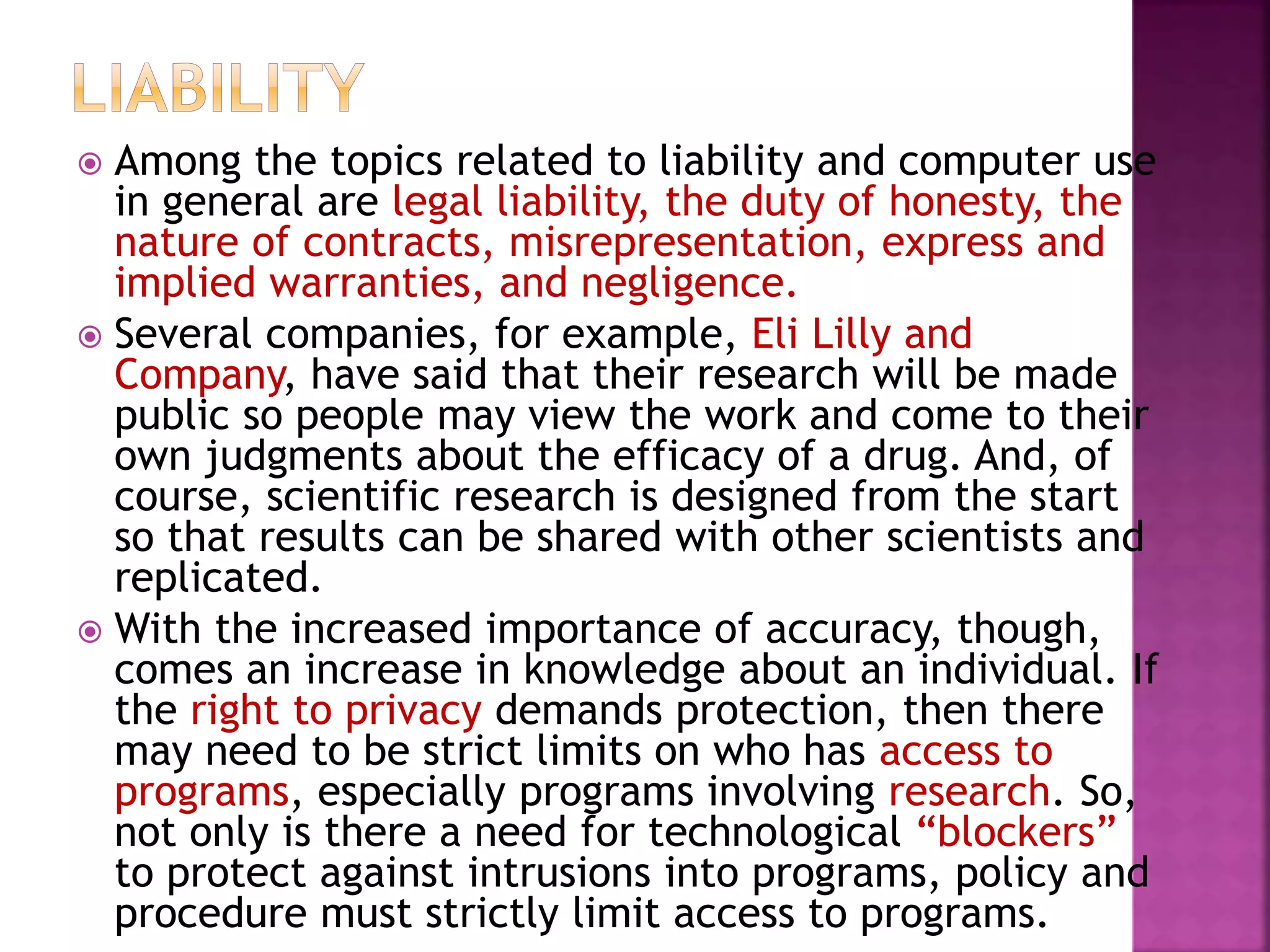 Ethics of computing in pharmaceutical research | PPTX