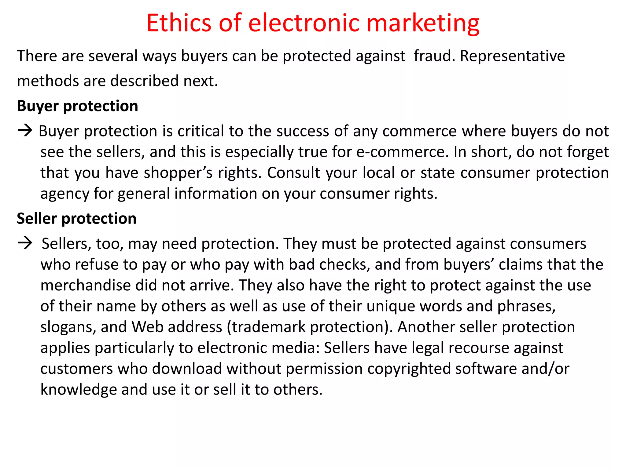 Ethics of electronic marketing | PPT