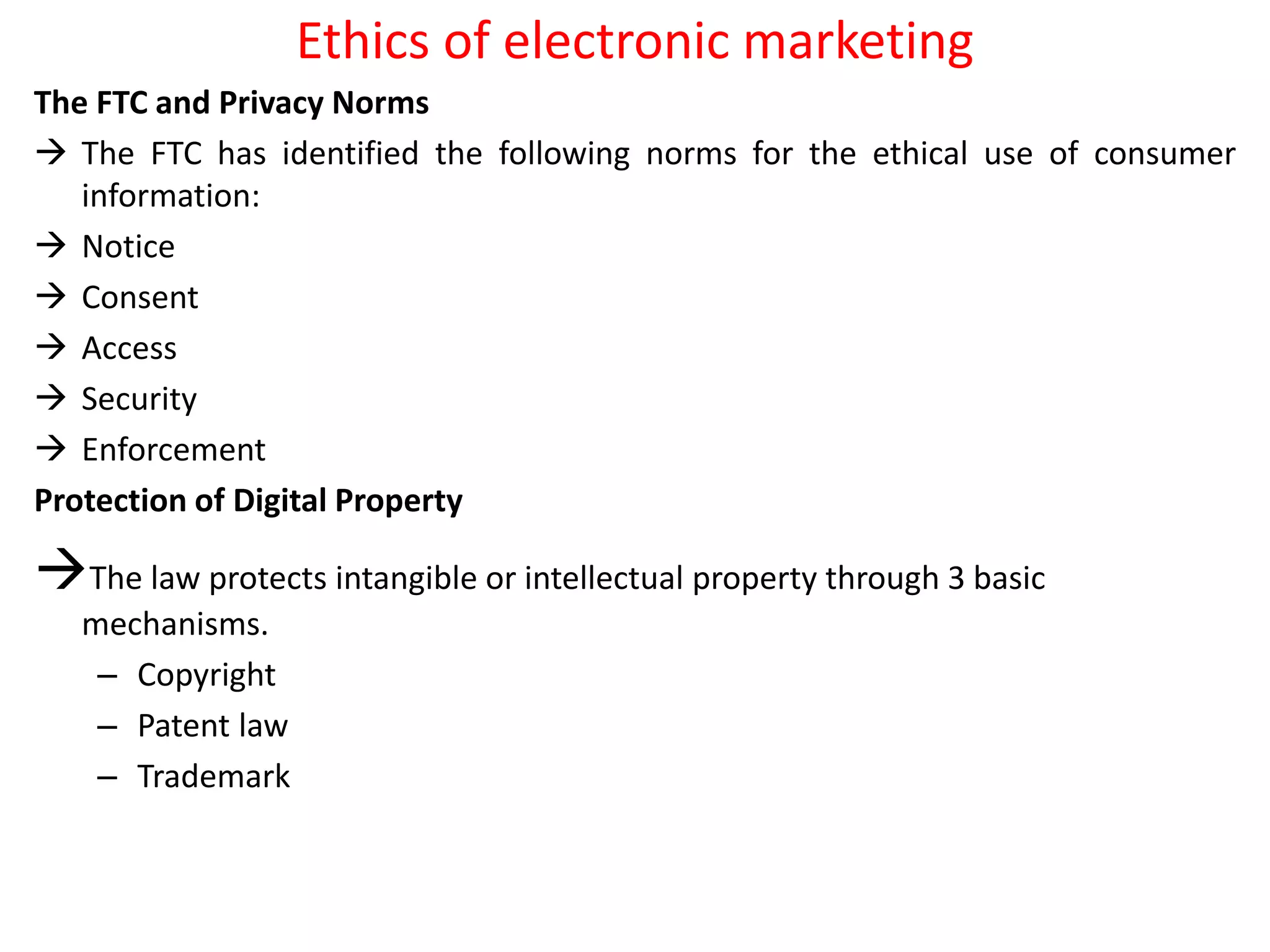 Ethics of electronic marketing | PPT