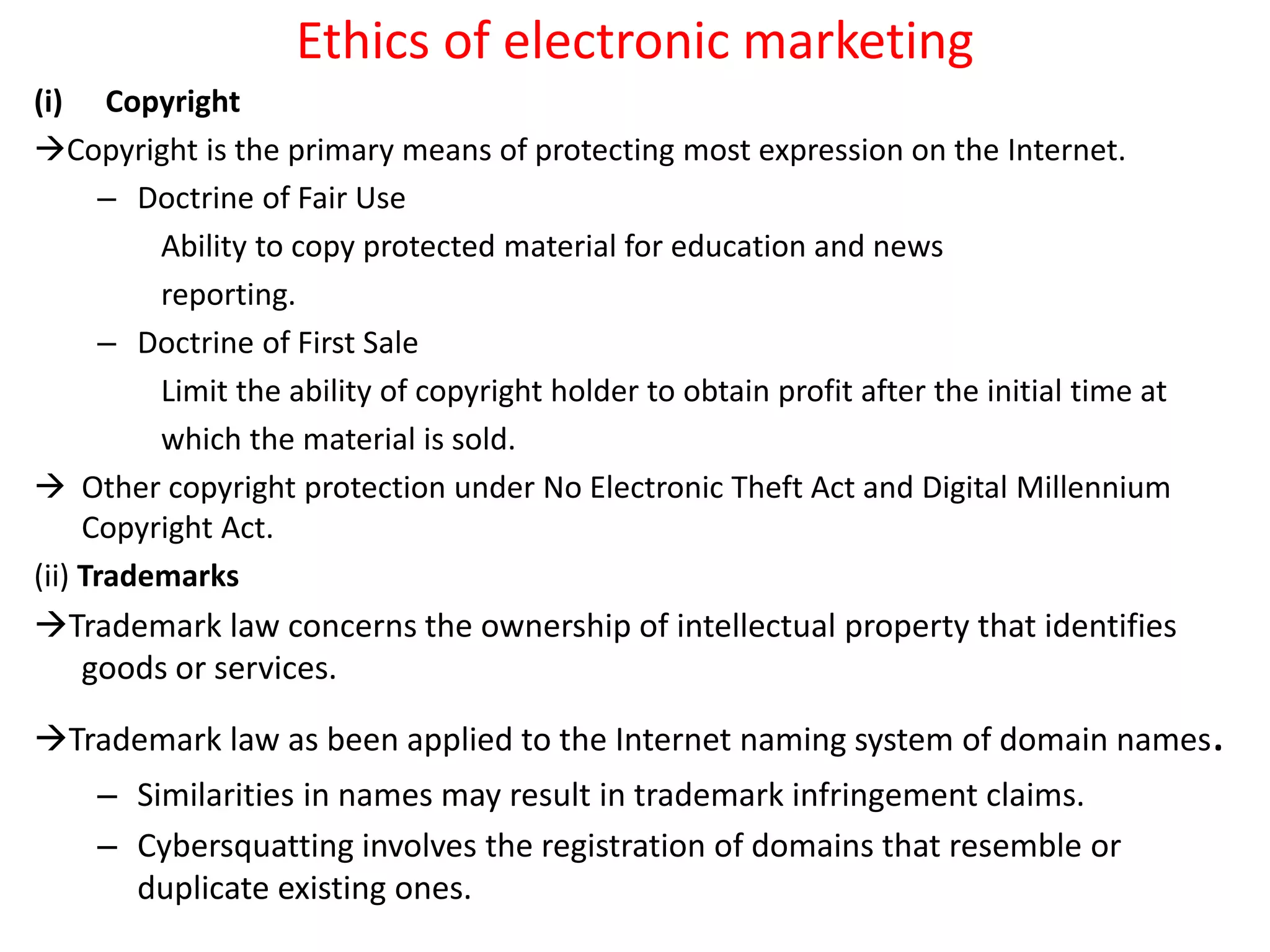 Ethics of electronic marketing | PPT