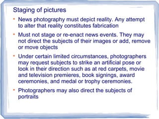 Ethics of photo manipulation for news | PPT