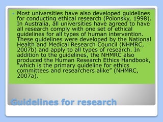 Ethics of research | PPT