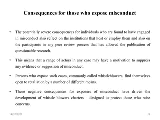 Ethics of Science and Scientific Misconduct.pptx | Science