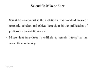 Ethics of Science and Scientific Misconduct.pptx | Science