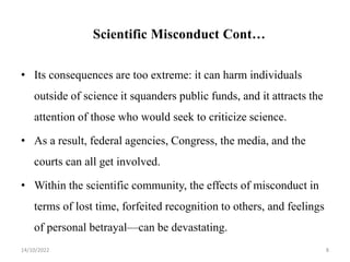 Ethics of Science and Scientific Misconduct.pptx | Science