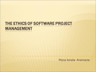 Ethics of software project management | PPT