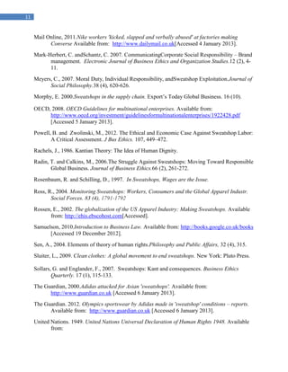 Ethics of Sweatshops: Managing Global Labour Standards in the Sporting ...