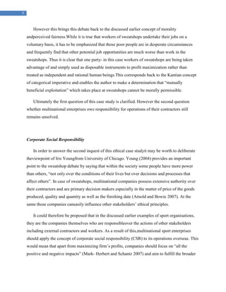 Ethics of Sweatshops: Managing Global Labour Standards in the Sporting ...