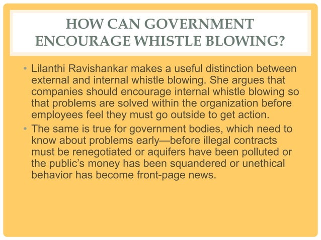 Ethics of Whistleblowing | PPTX | Career Advice | Careers
