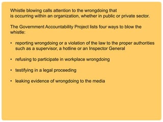 Ethics of Whistleblowing | PPTX