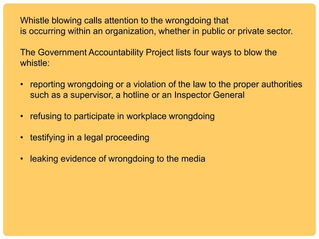 Ethics of Whistleblowing | PPTX | Career Advice | Careers