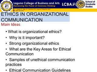 ETHICS IN ORGANIZATIONAL COMMUNICATION | PPTX | Business | Business and ...