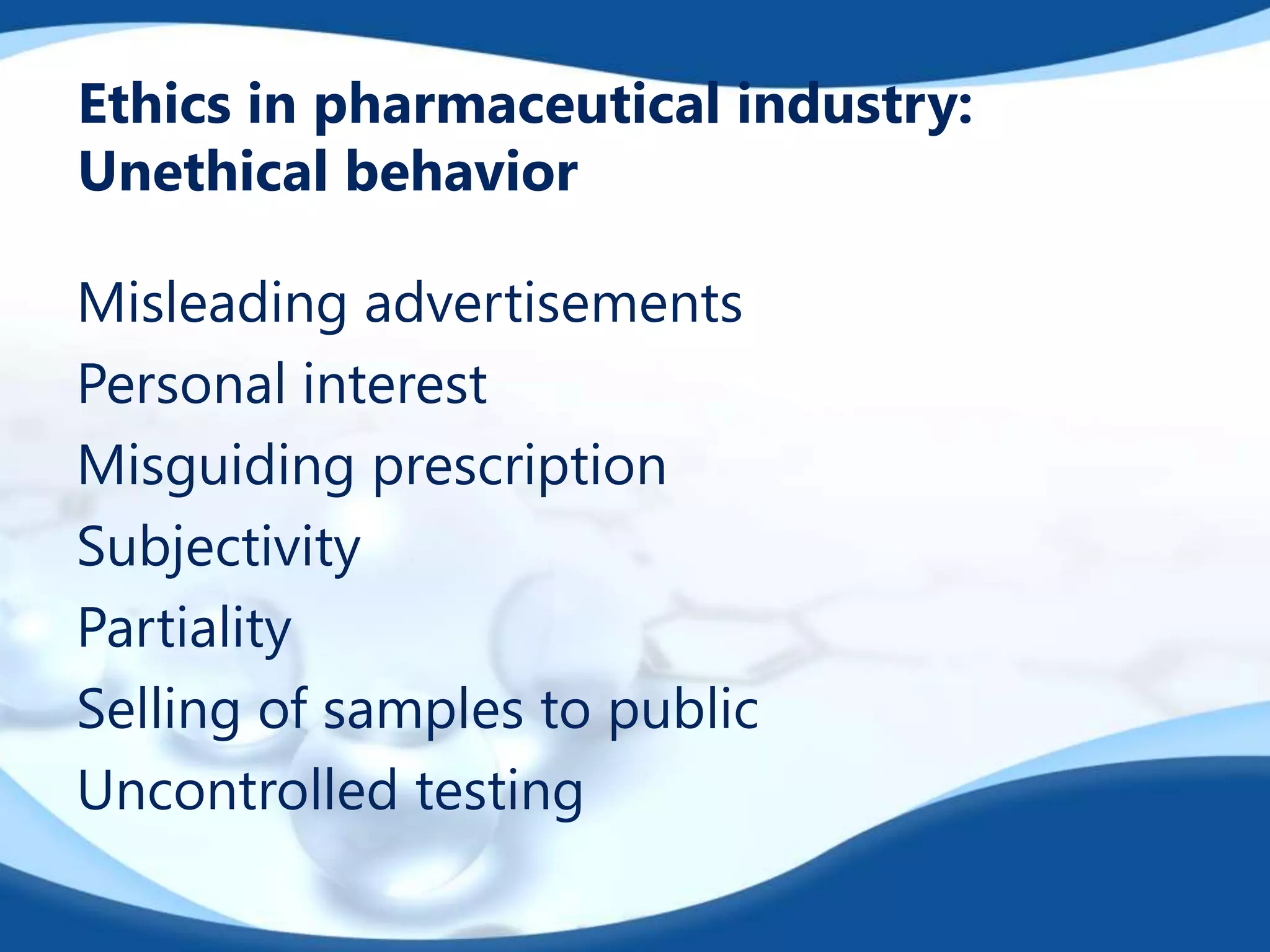 Ethics & pharmaceutical industry | PPTX