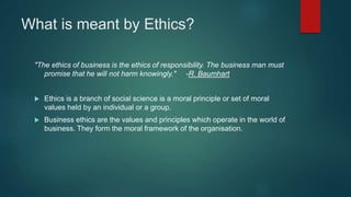 Business Ethics PPT | PPT