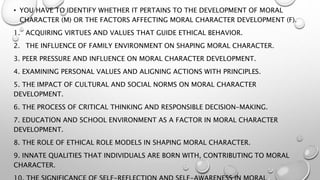 ethics reporting how moral character develop | PPT