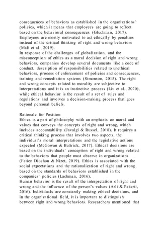 ETHICS, RIGHT, WRONG ETHICS, RIGHT, WRONG4 | DOCX