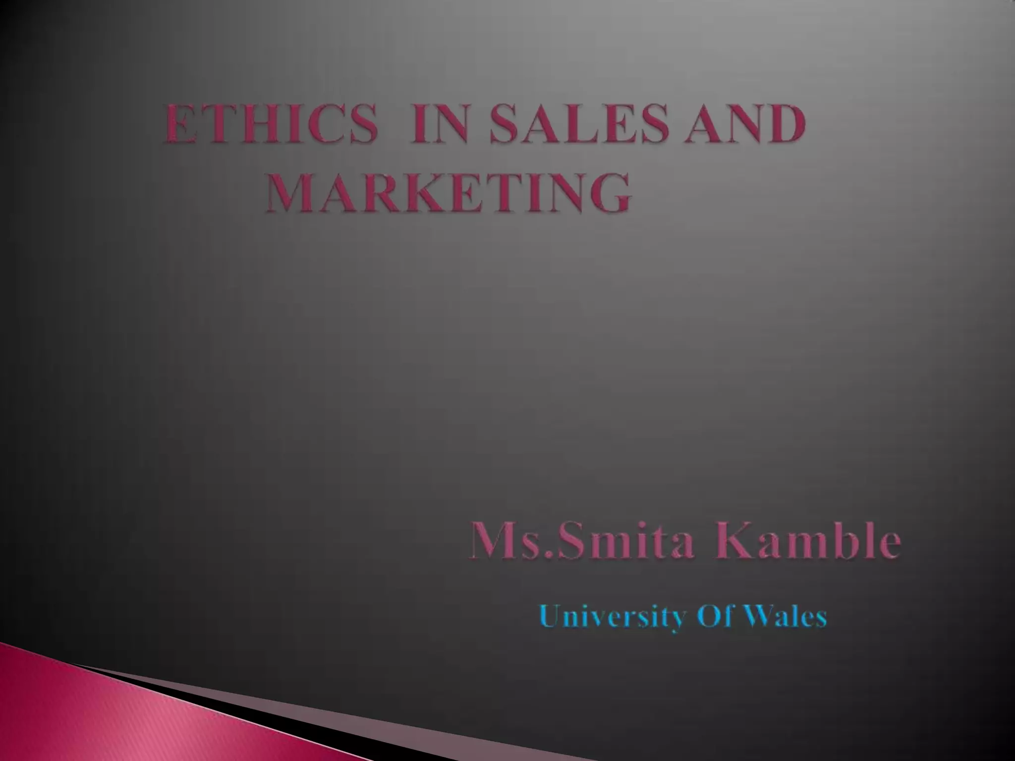 Ethics In Sales and Marketing | PPTX