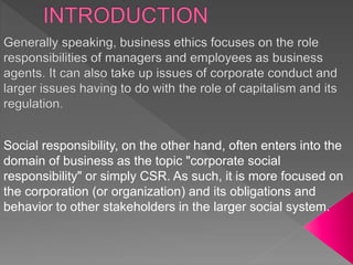 Ethics & social responsibility | PPTX