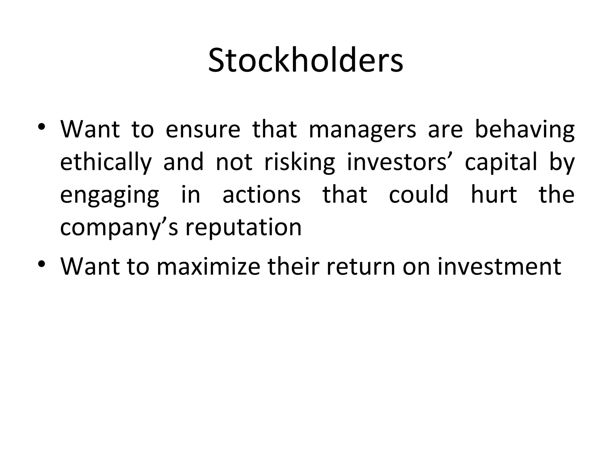 Ethics & stakeholders | PPT