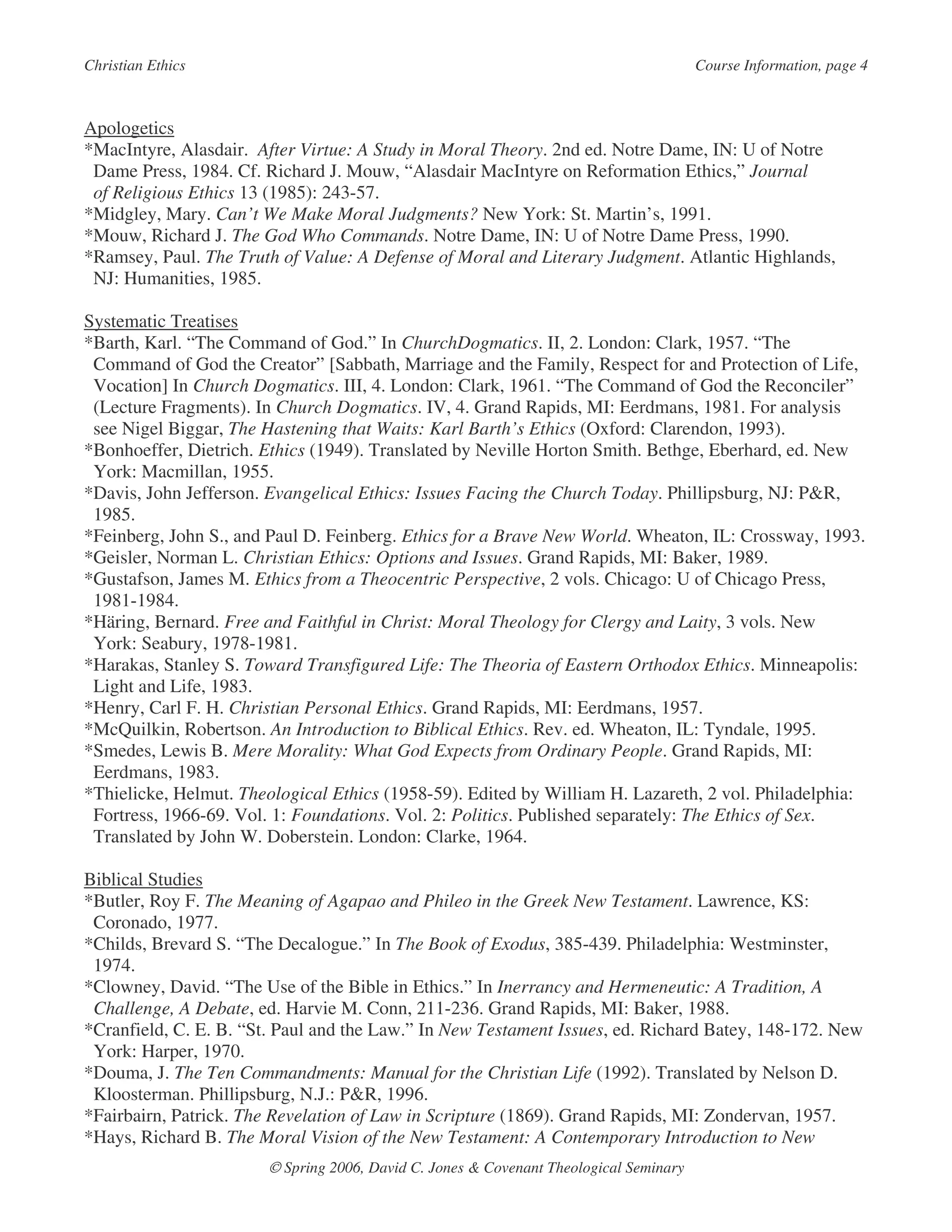 Ethics For Theologians and Personal Growth | PDF