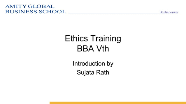 Ethics Training.pptx | Human Resources | Business