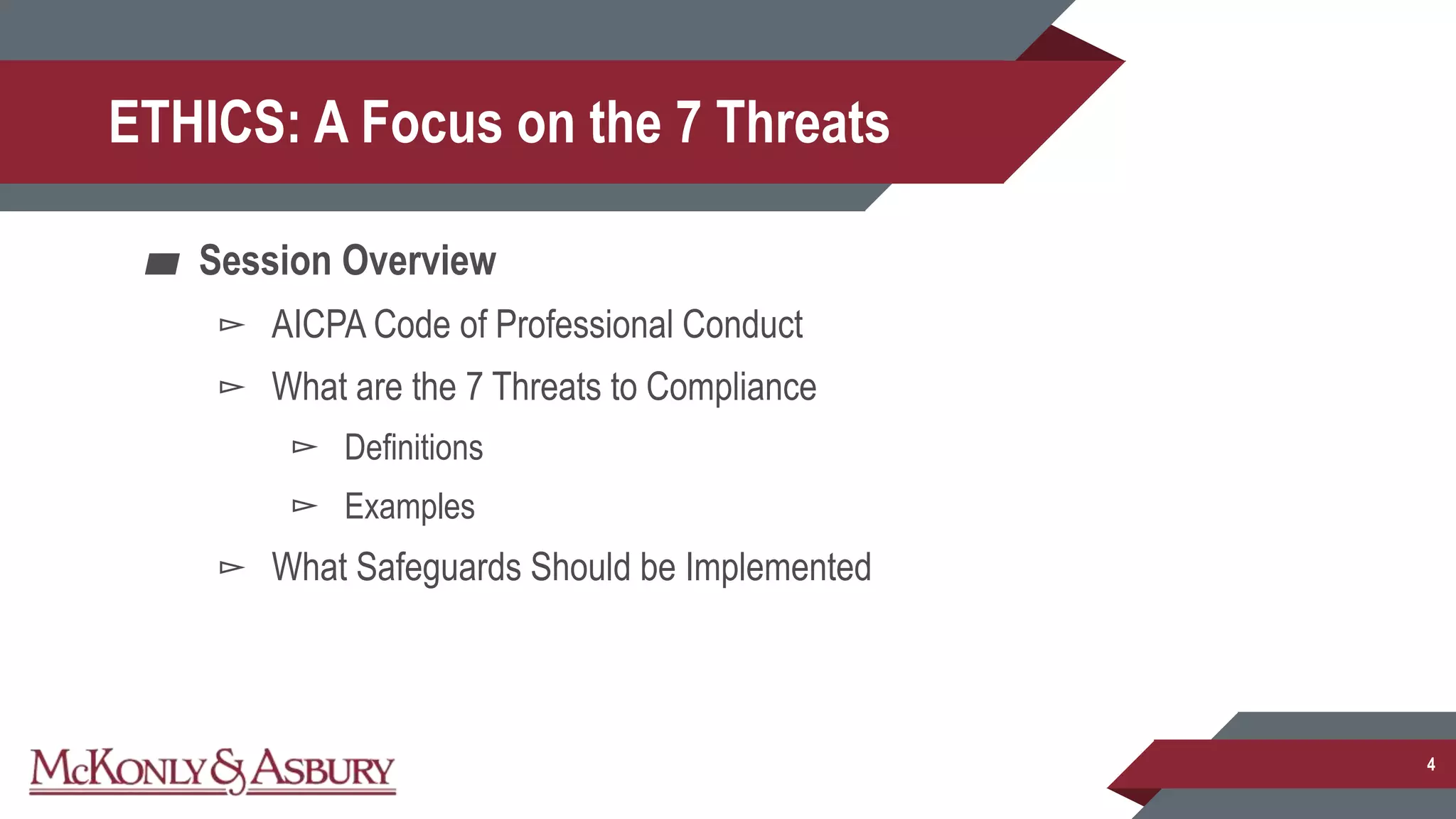 Ethics: A Focus on the 7 Threats | PPTX