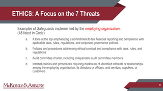 Ethics: A Focus on the 7 Threats | PPTX