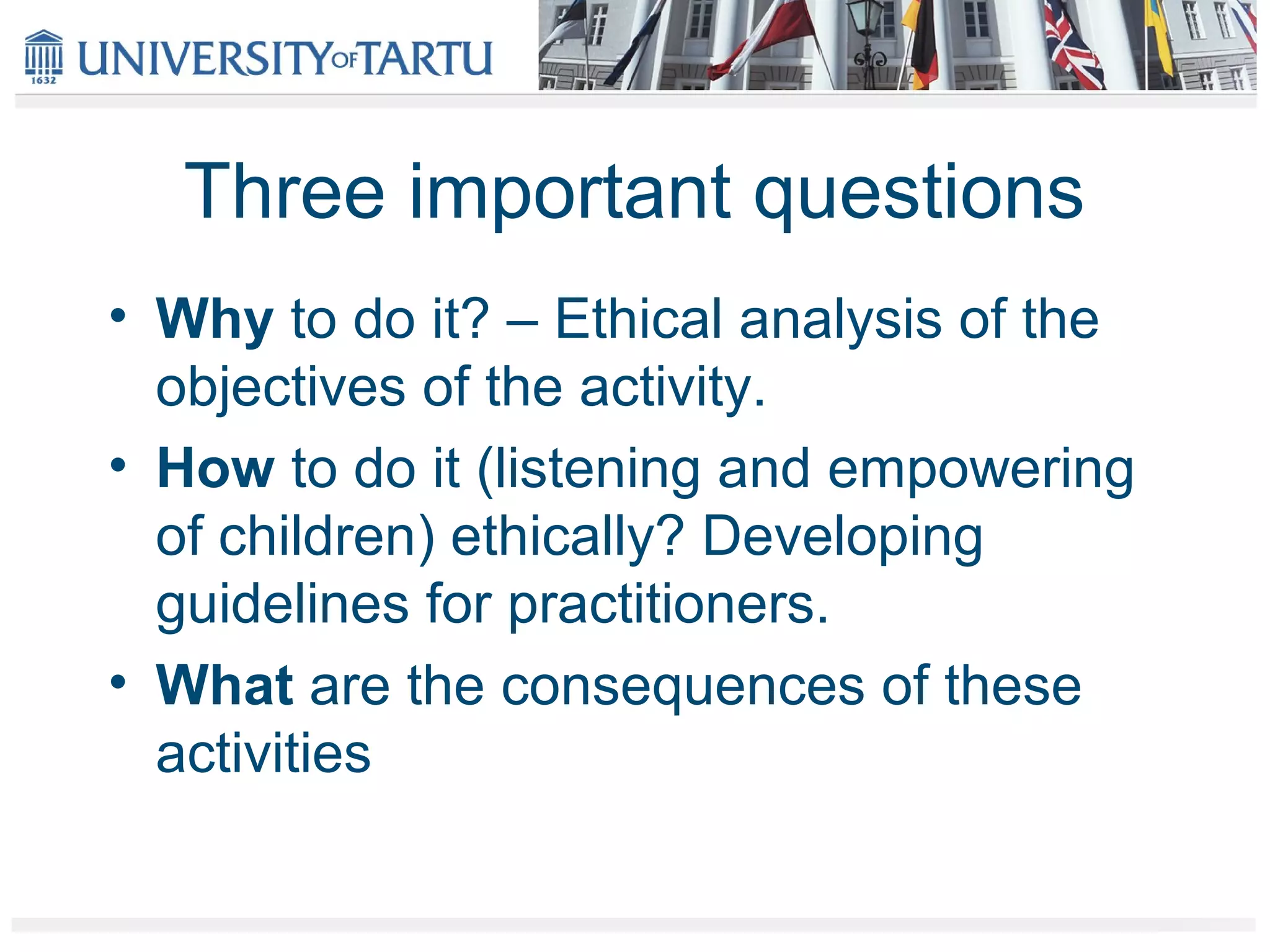 Ethics of working with children and students, Mari-Liisa Parder | PPT