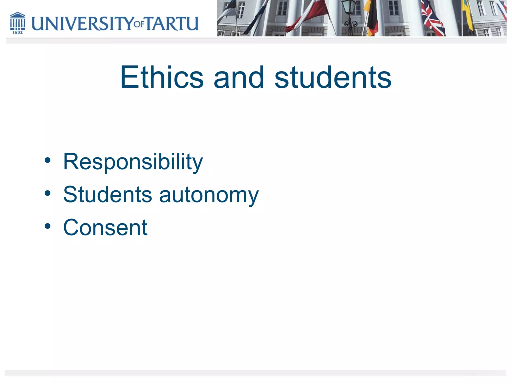 Ethics of working with children and students, Mari-Liisa Parder | PPT