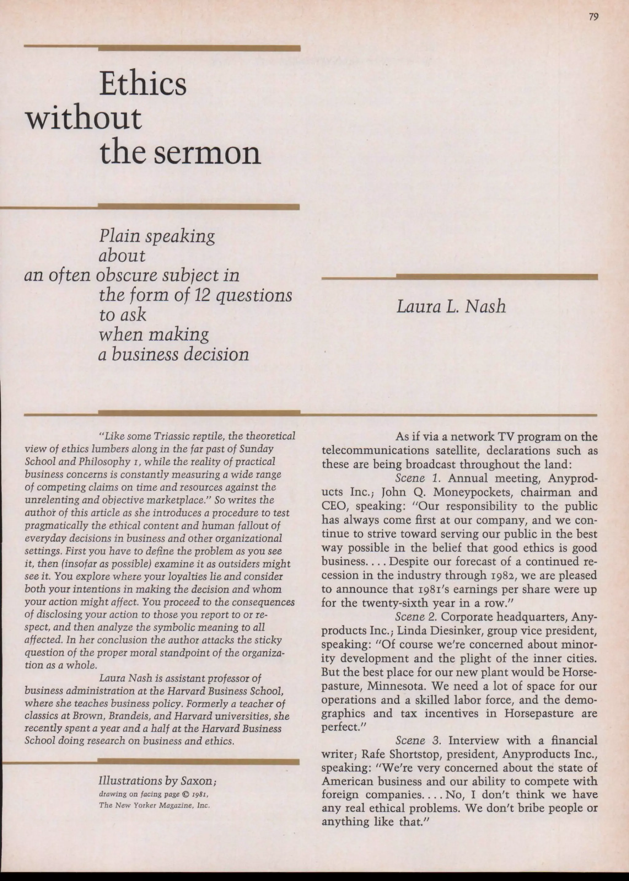 Ethics without sermon 1-3 | PDF