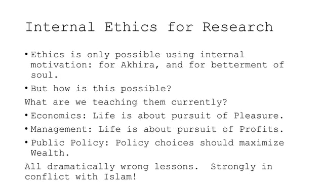 Research Ethics & Integrity: An Islamic Perspective | PPT