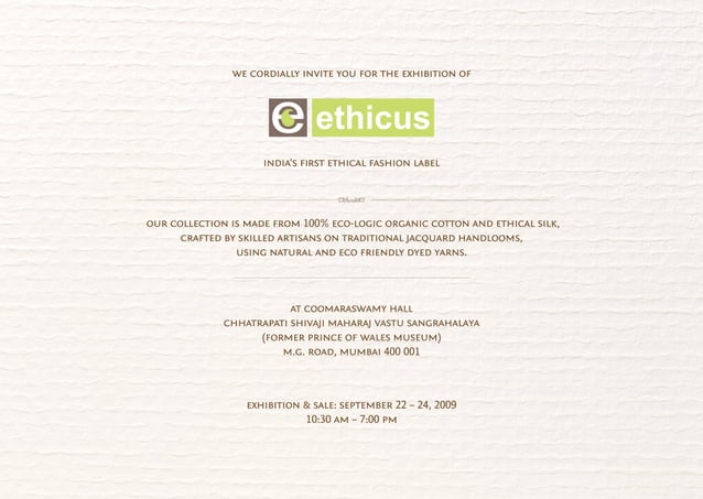 Ethicus Exhibition Invitation | PDF