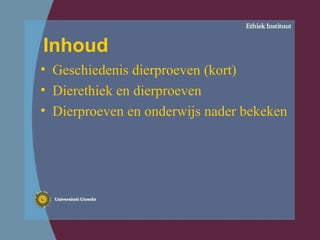 Ethiek en dierproeven | PPT